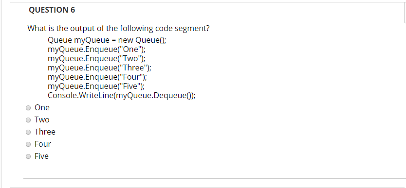 Solved Question 6 What Is The Output Of The Following Code 