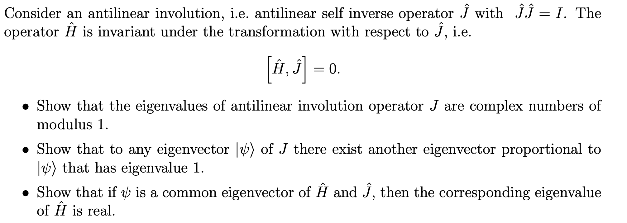 Solved Consider an antilinear involution, i.e. antilinear | Chegg.com