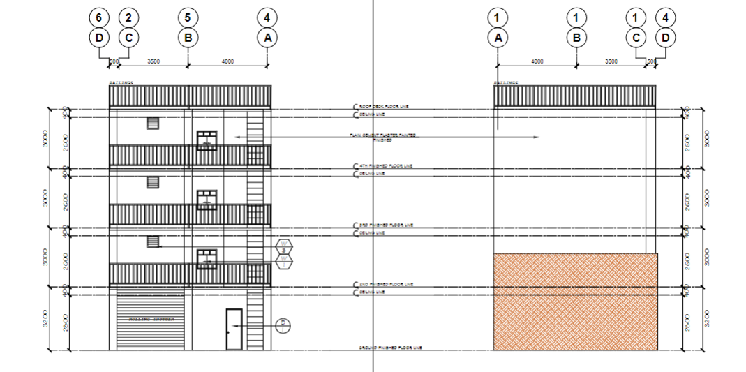 Solved FRONT ELEVATION & REAR SIDE ELEVATION DESIGN | Chegg.com