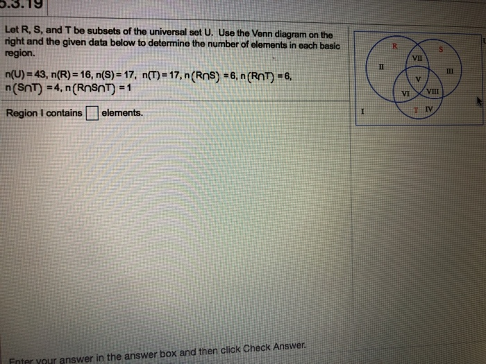 Solved .3.19 Let R, S, and T be subsets of the universal set | Chegg.com