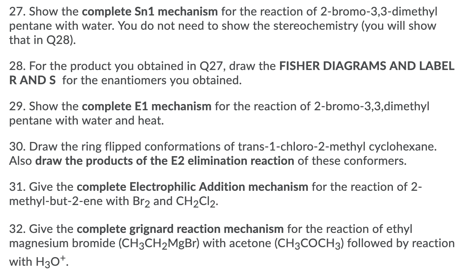 Solved 27. Show the complete Sn1 mechanism for the reaction | Chegg.com