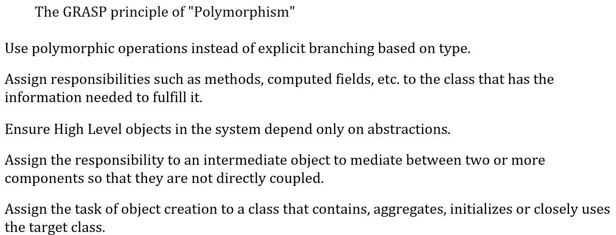 Solved The GRASP principle of "Polymorphism" Use polymorphic | Chegg.com