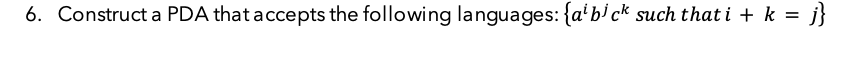Solved 6. Construct a PDA that accepts the following | Chegg.com
