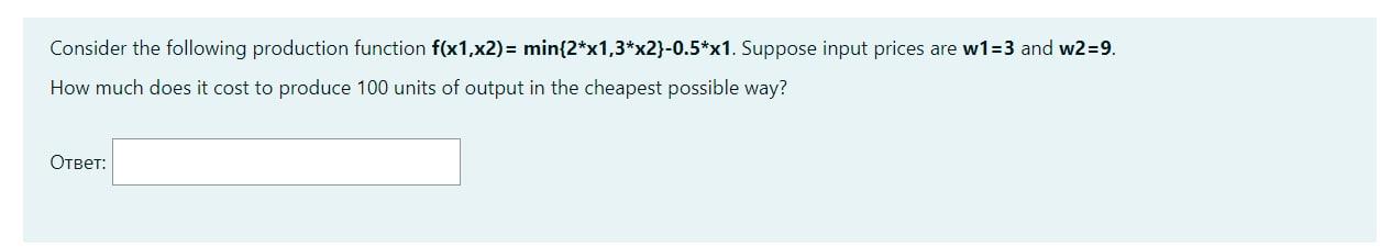 Consider the following production function f(x1,x2)= | Chegg.com