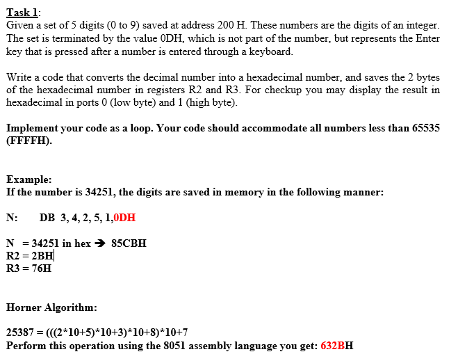 Solve by assembly language & this example to | Chegg.com