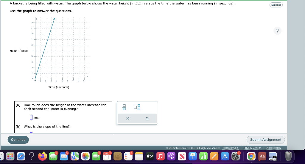 Solved A bucket is being filled with water. The graph below | Chegg.com