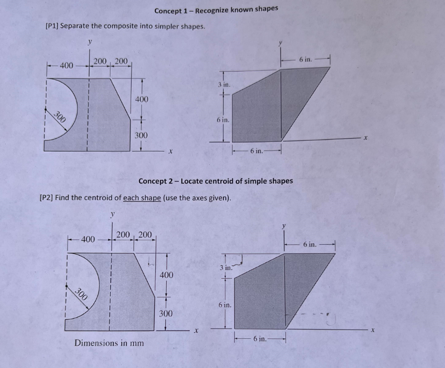 Solved Concept 1 - Recognize known shapes [P1] Separate the | Chegg.com
