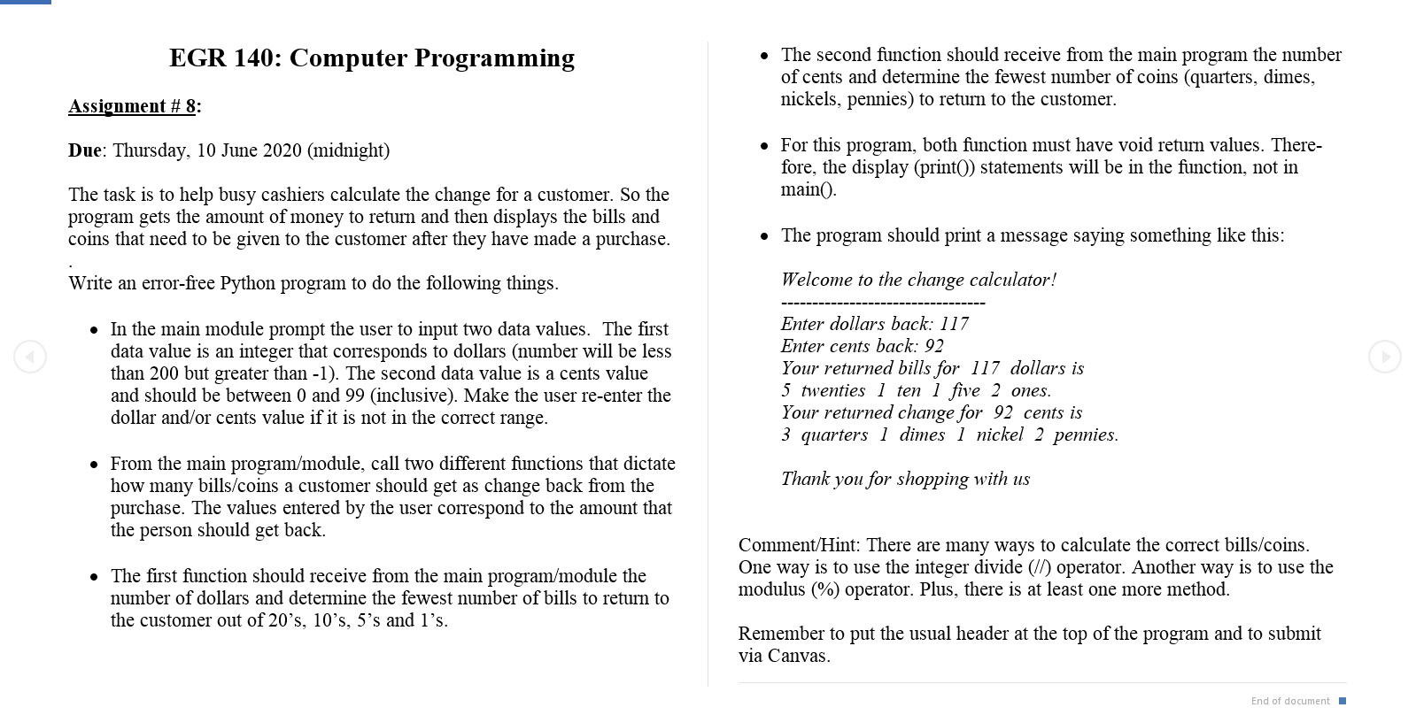 Solved Egr 140 Computer Programming • The Second Function 6392