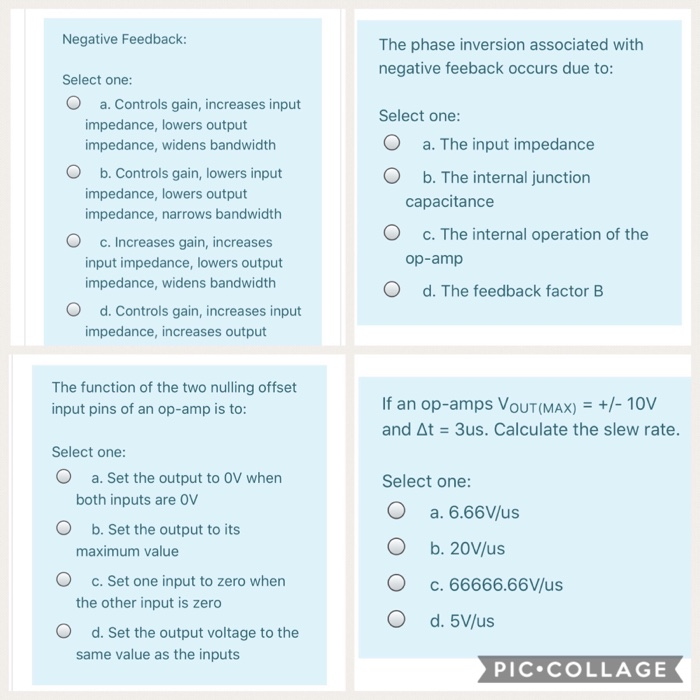Solved Negative Feedback: The phase inversion associated | Chegg.com