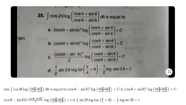 Solved 25. db hen cos 0 + sine cos 20log do is equal to cos | Chegg.com