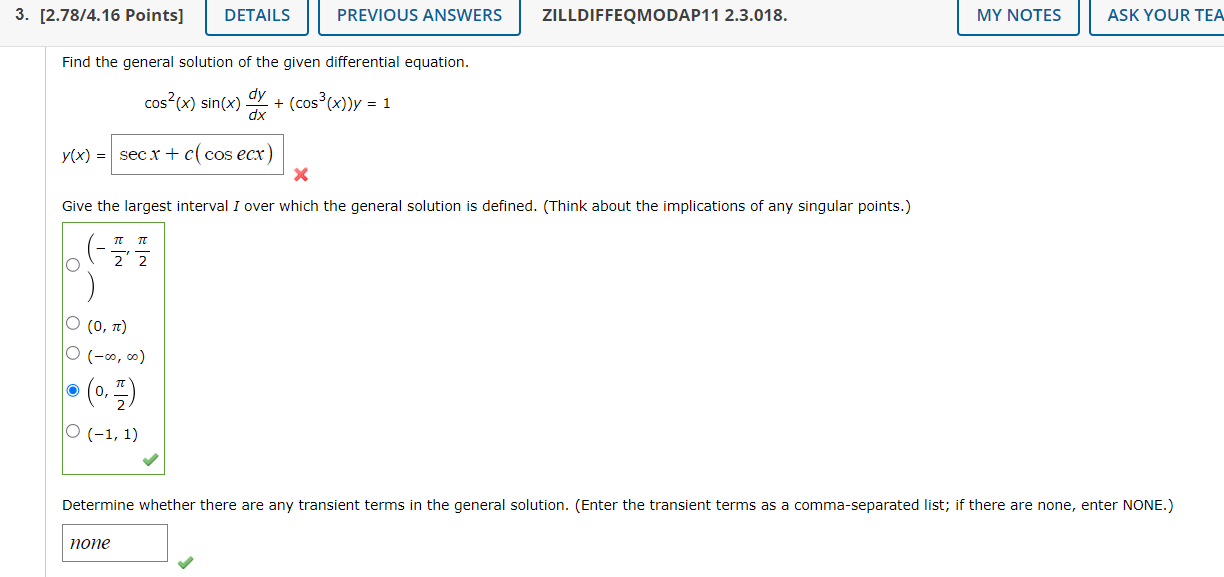 Solved Find The General Solution Of The Given Differential