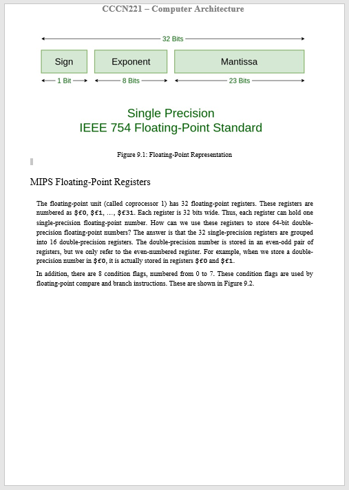 Solved Lab 8-Floating points in MIPS In this lab, we will go | Chegg.com