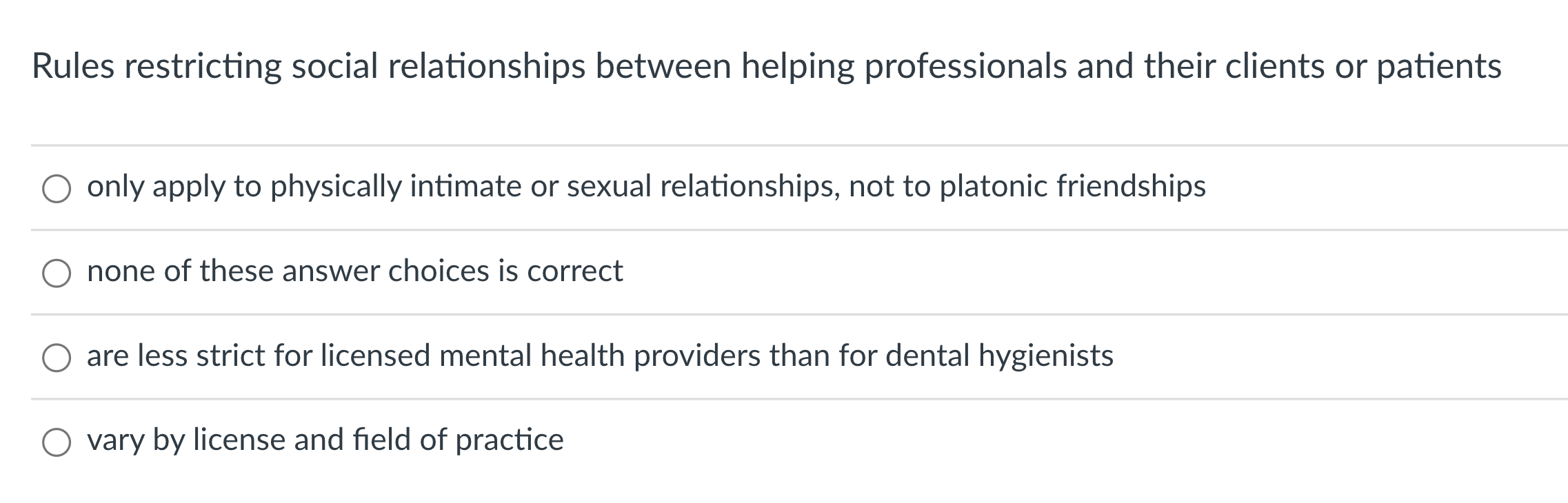 Solved Rules restricting social relationships between | Chegg.com
