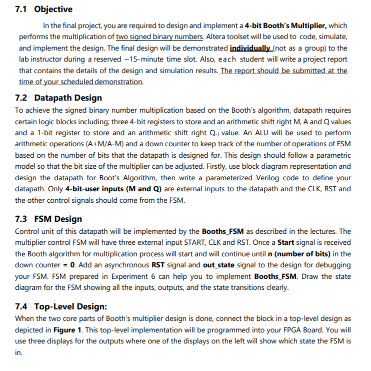 Solved 7.1 Objective In the final project, you are required | Chegg.com
