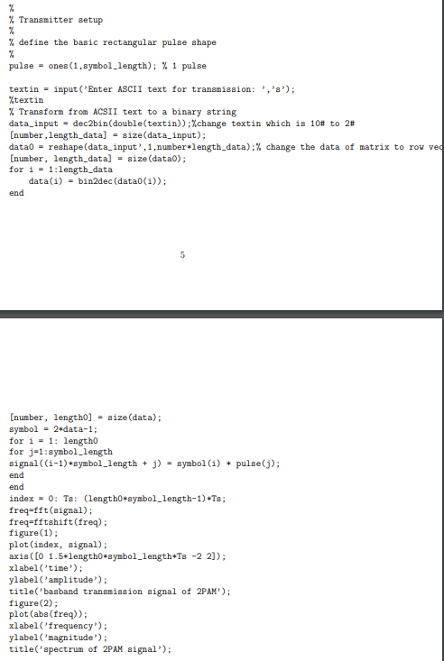For matlab only given the code below how can i | Chegg.com