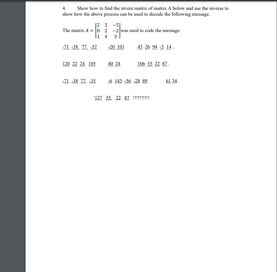 For problem #4 A=1 B-2 C=3 D-4 E=5 F-6 G=7 H=8 I=9 | Chegg.com