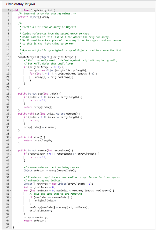 Solved interface SimpleList { /** Get the object at this | Chegg.com