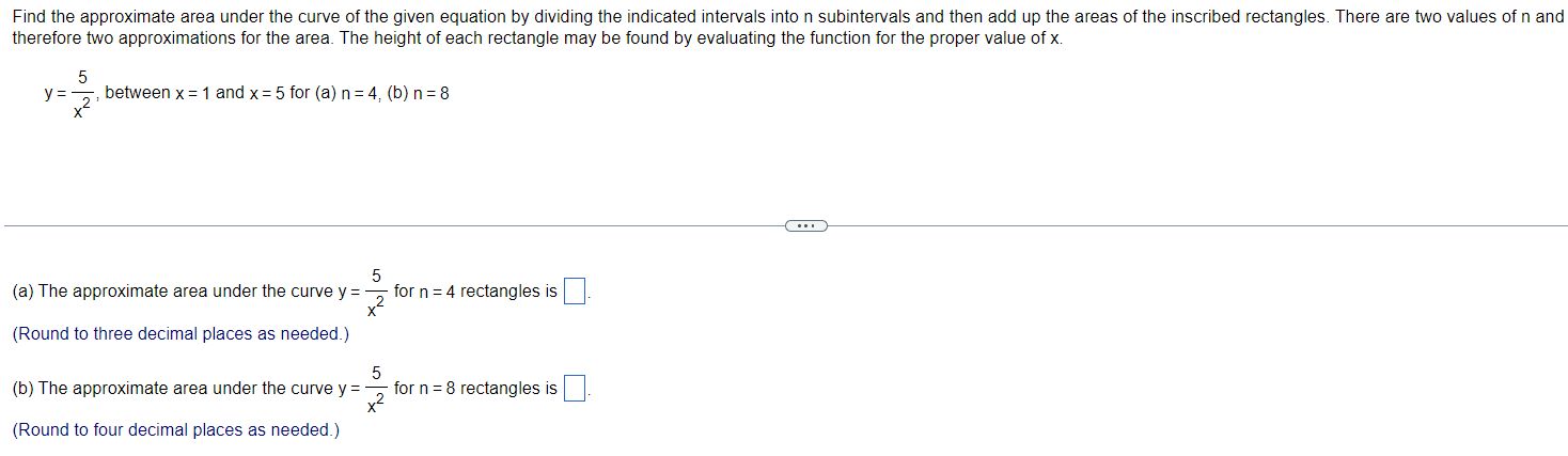 Solved therefore two approximations for the area. The height | Chegg.com