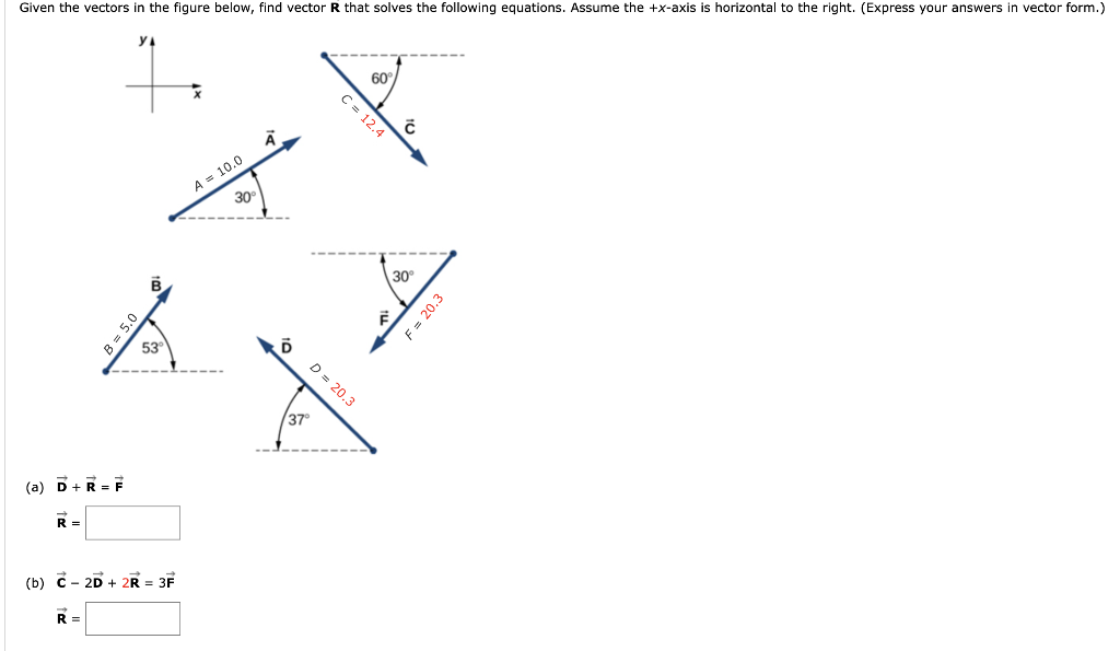 Solved Given the vectors in the figure below, find vector R | Chegg.com