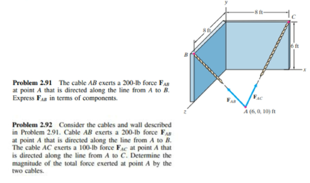 Solved Problem 2.92 ﻿Consider the cables and wall | Chegg.com