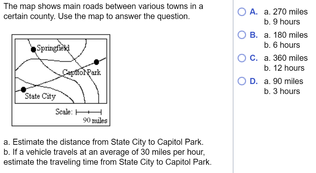 Solved The map shows main roads between various towns in a | Chegg.com