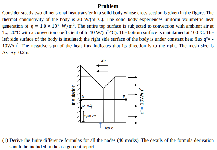 Solved Problem Consider steady two-dimensional heat transfer | Chegg.com