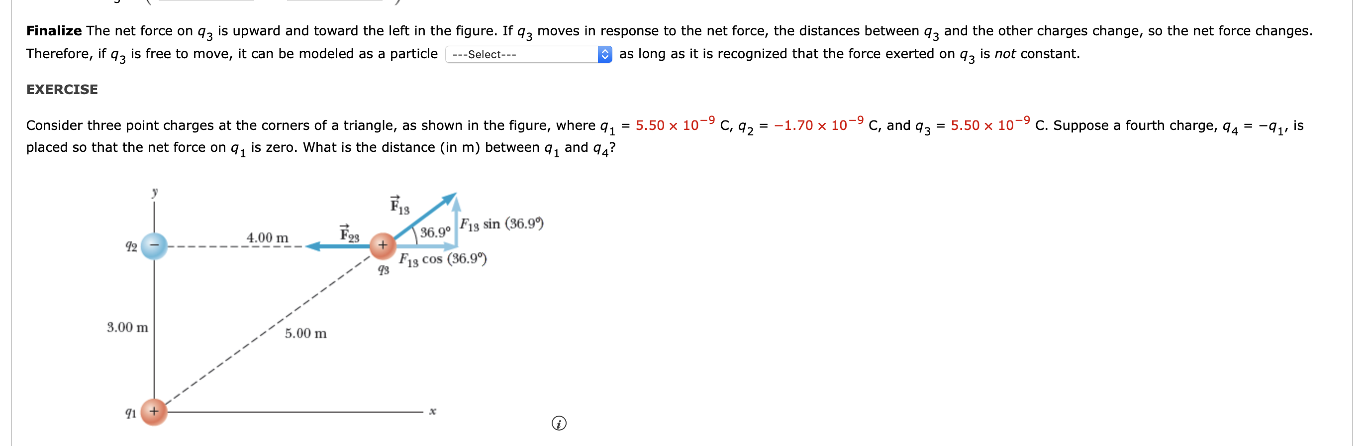Solved Consider three point charges located at the corners | Chegg.com