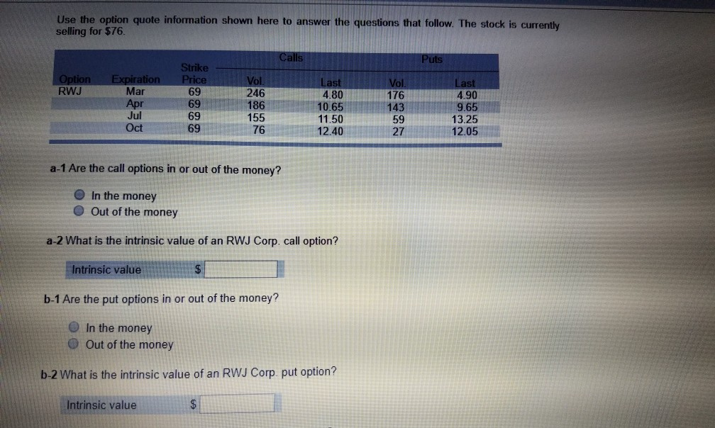 Solved c-1 Two of the options are clearly mispriced. Which | Chegg.com