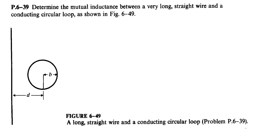 Solved P.6-39 Determine the mutual inductance between a very | Chegg.com