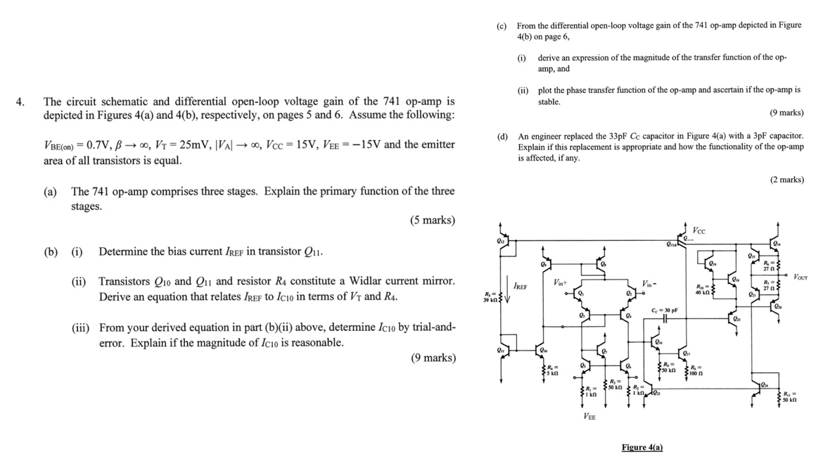 Solved (c) From the differential open-loop voltage gain of | Chegg.com