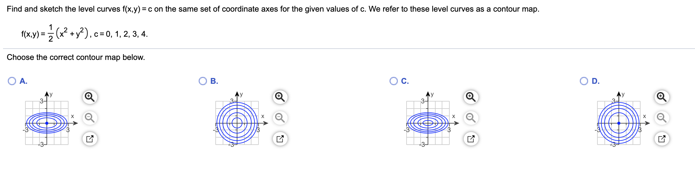 Solved Find and sketch the level curves f(x,y) = c on the | Chegg.com