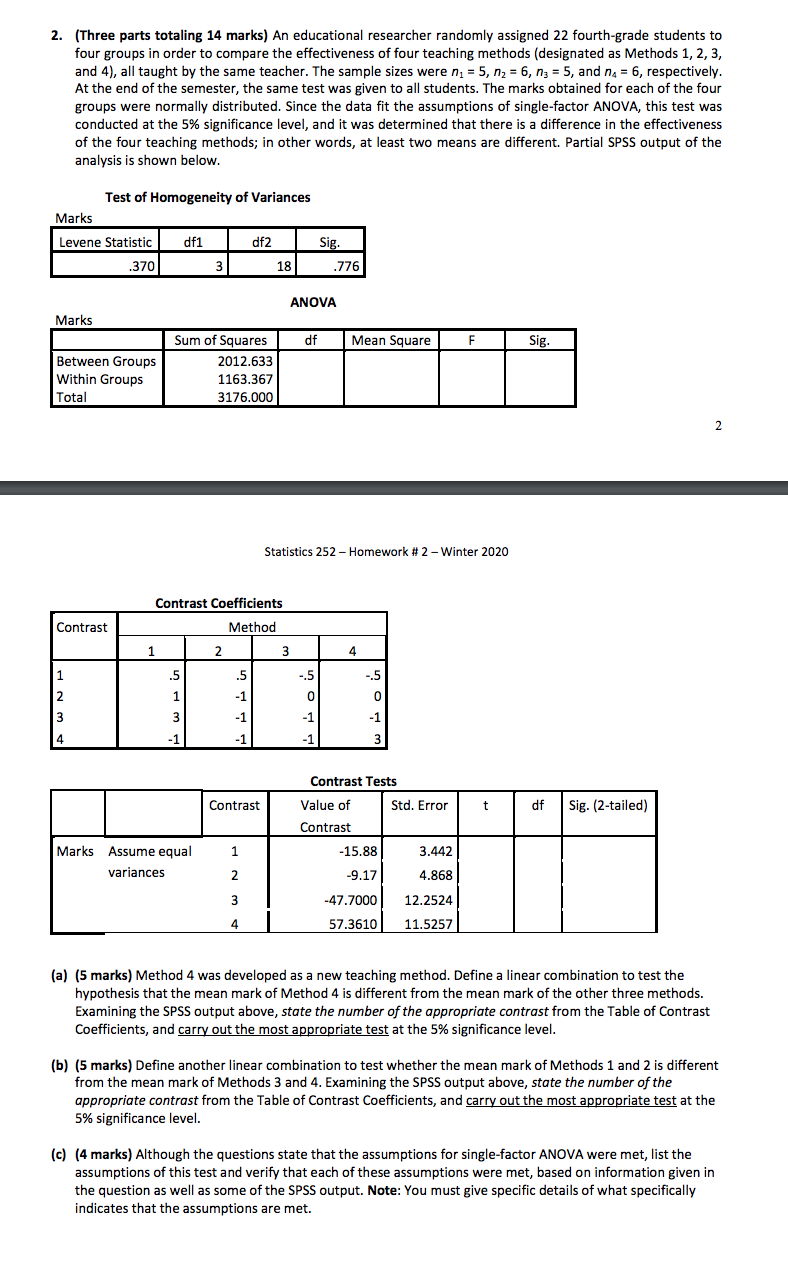 Solved 2. (Three parts totaling 14 marks) An educational | Chegg.com