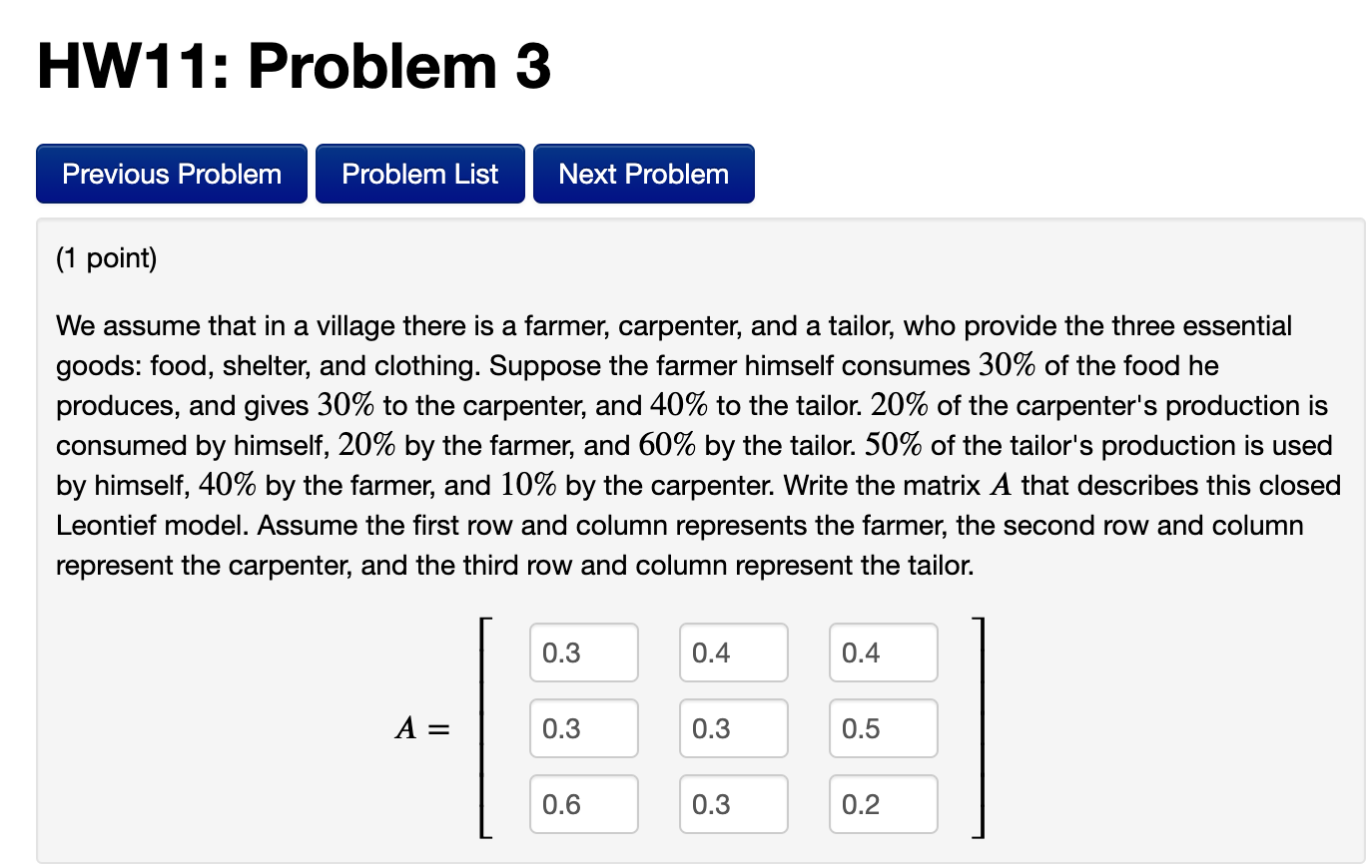Solved HW11: Problem 3 Previous Problem Problem List Next | Chegg.com