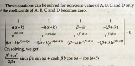 Solved These equations can be solved for non-zero value of | Chegg.com