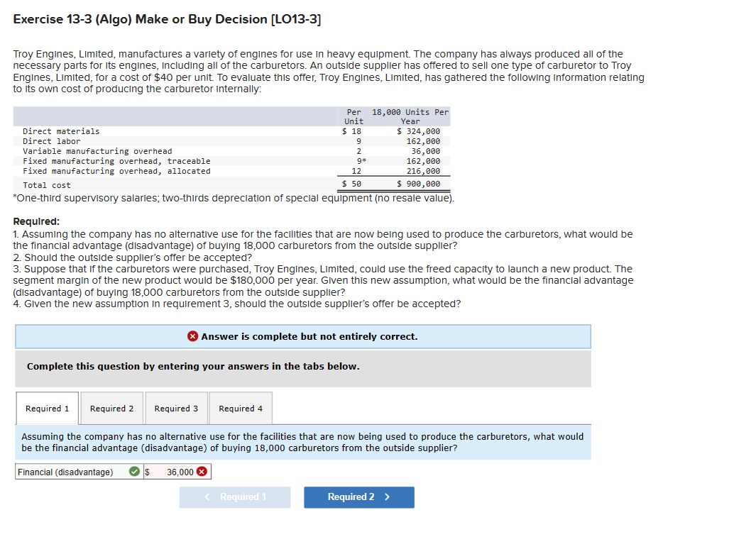 Solved Exercise 13-2 (Algo) Dropping or Retaining a Segment | Chegg.com