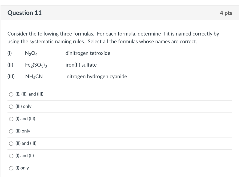 Solved Consider the following three formulas. For each | Chegg.com