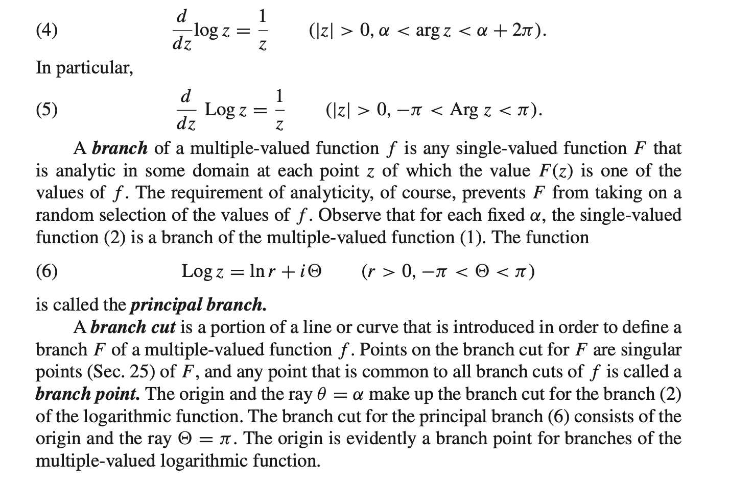 Solved 7. Show that a branch (Sec. 33) log z = ln r + i θ (r | Chegg.com