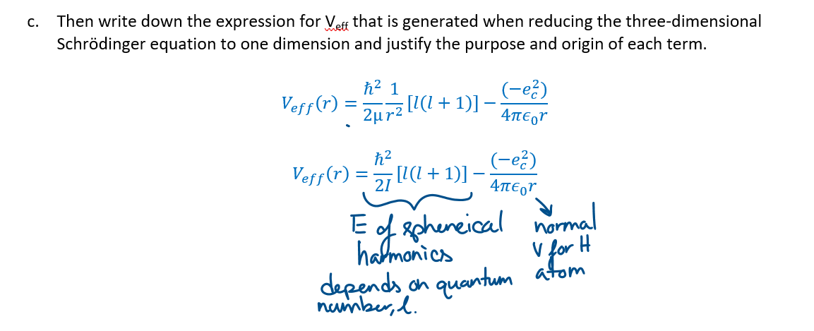 Solved c. ﻿Then write down the expression for Veff ﻿that is | Chegg.com