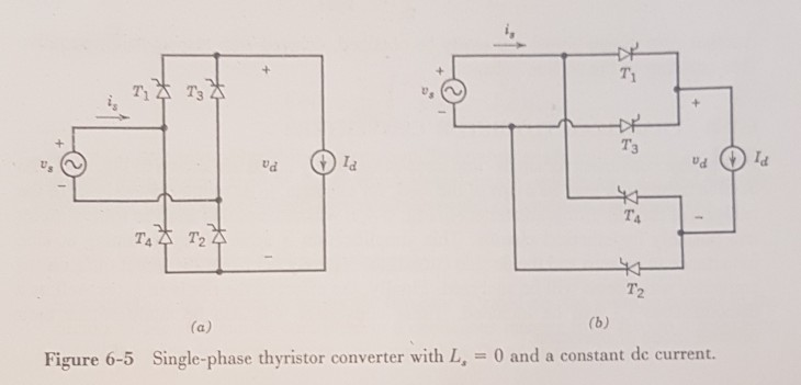Solved 6-3 In the single-phase converter of Fig. 6-5, the | Chegg.com