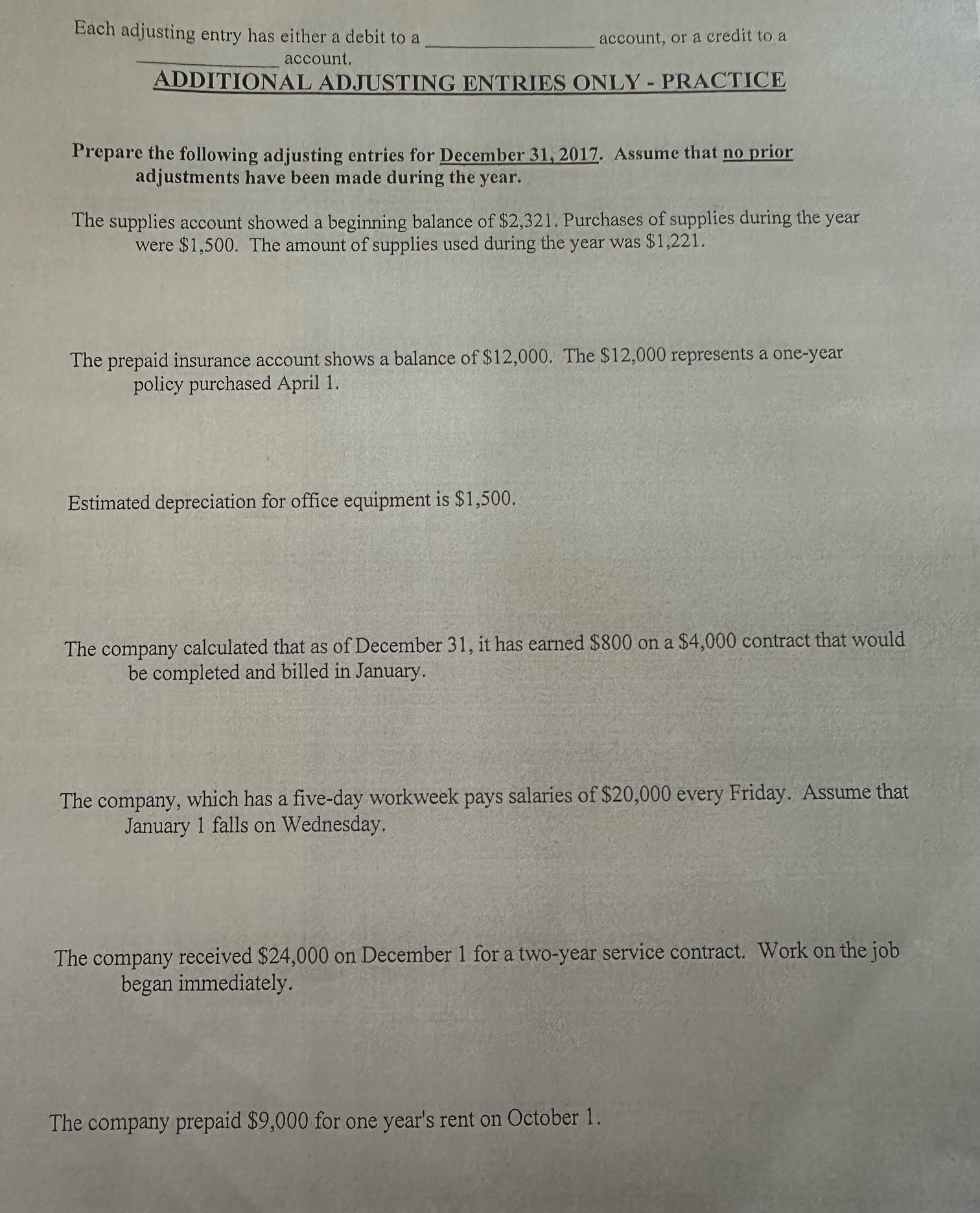 Solved Chapter 3 - Handouts Each adjusting entry has either | Chegg.com
