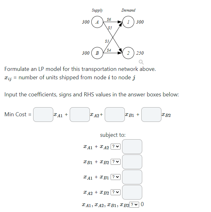 Solved Formulate an LP model for this transportation network | Chegg.com