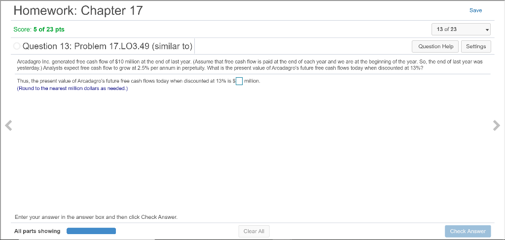 Solved Homework: Chapter 17 Save Score: 5 of 23 pts 13 of 23 | Chegg.com