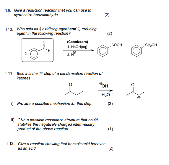 Solved 1.9. Give a reduction reaction that you can use to | Chegg.com
