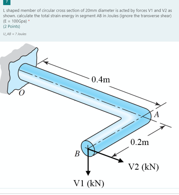 Solved L shaped member of circular cross section of 20mm | Chegg.com