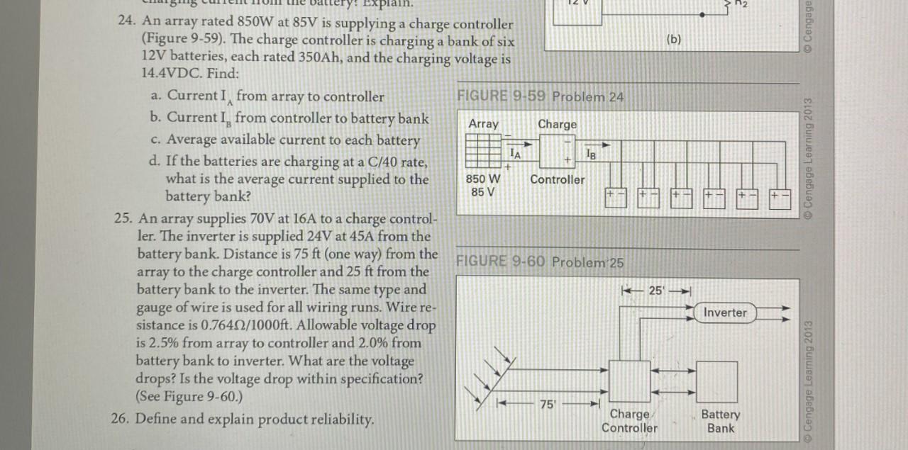24. An array rated 850 W at 85 V is supplying a | Chegg.com