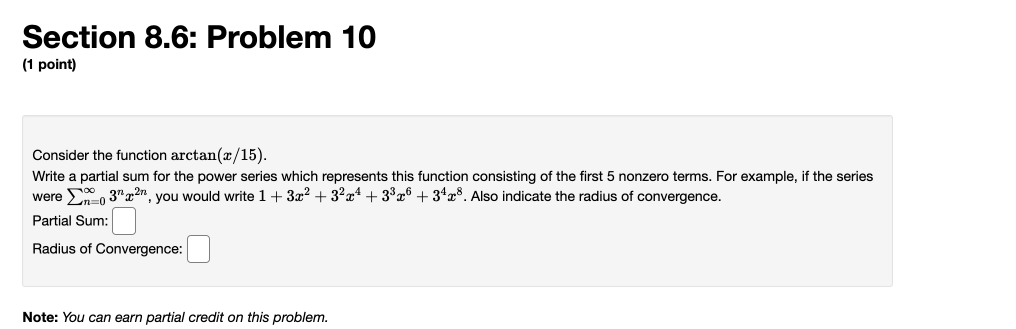 Solved Section 8.6: Problem 10 (1 point) Consider the | Chegg.com