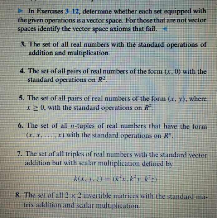 Solved In Exercises 3-12, determine whether each set | Chegg.com