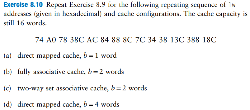 Solved Exercise 8.10 Repeat Exercise 8.9 for the following | Chegg.com