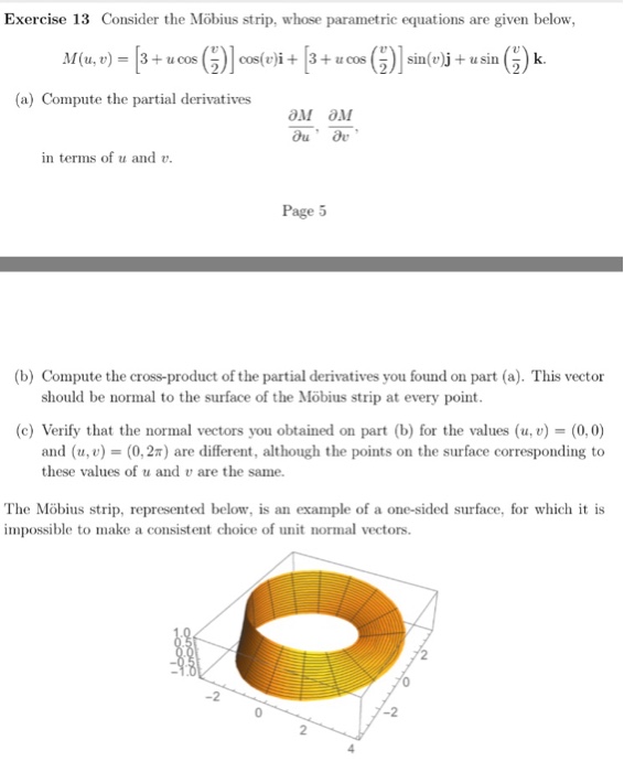 Solved Exercise 13 Consider the Mobius strip, whose | Chegg.com