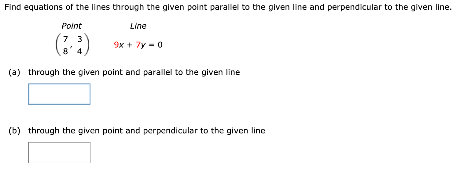 Solved Find equations of the lines through the given point | Chegg.com